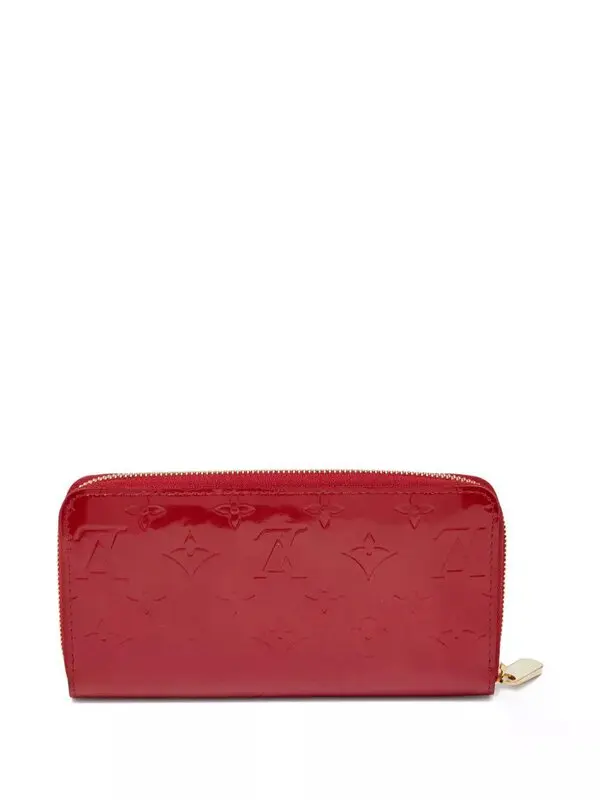 LOUIS VUITTON Patent Leather Monogram Zippy Wallet - Red