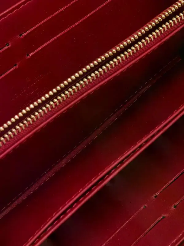 LOUIS VUITTON Patent Leather Monogram Zippy Wallet - Red