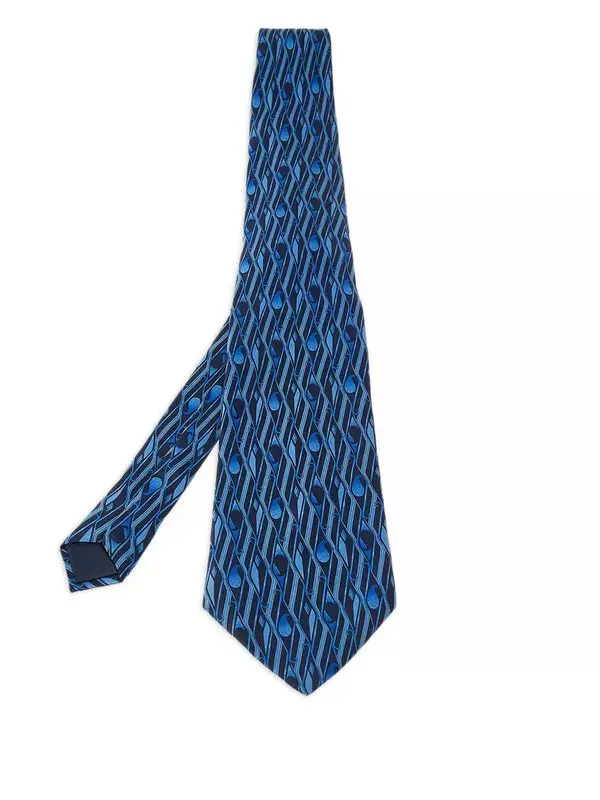 LANVIN Geometric Paisley-print Tie - Blue
