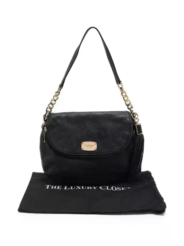Michael Kors Tassel Leather Shoulder Bag - Black