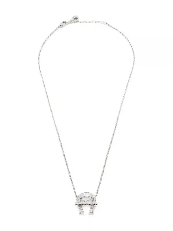 AIGNER Logo-pendant Necklace - Silver