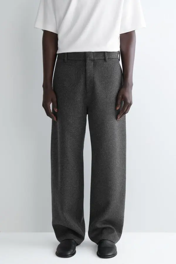 Cos Double-faced Wool Relaxed-fit Wide-leg Pants