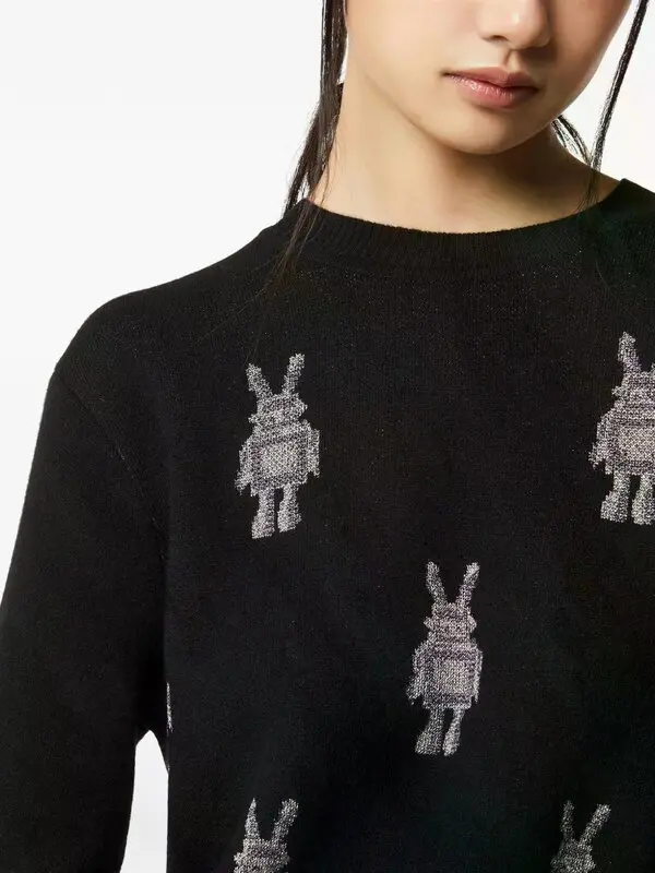 Mcm Robot-graphic Jacquard Sweater