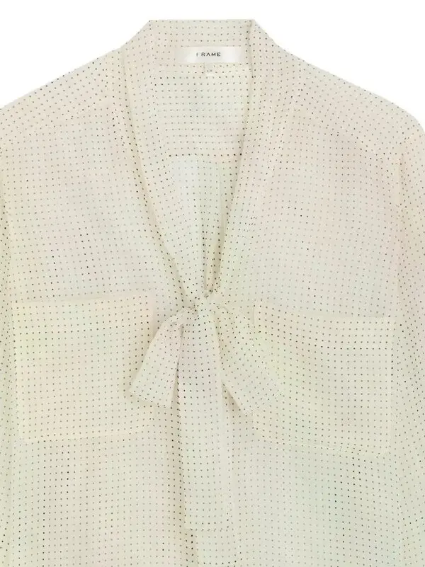 FRAME Tie-neck Polka-dot Top
