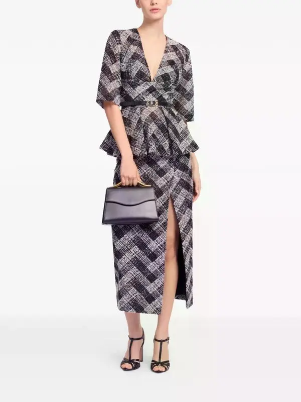 Elie Saab Chevron Peplum Blouse