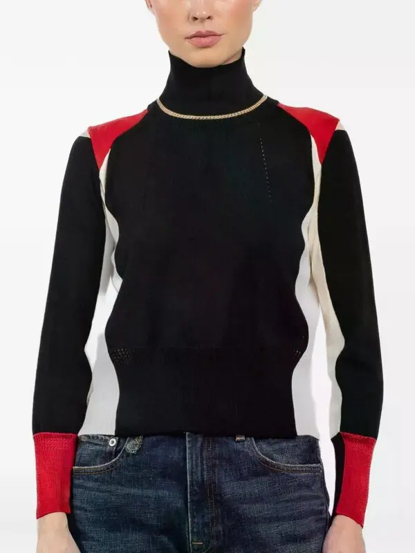 SHIRO SAKAI Colour Block Roll Neck Top