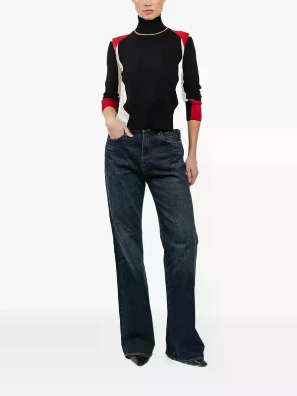 SHIRO SAKAI Colour Block Roll Neck Top