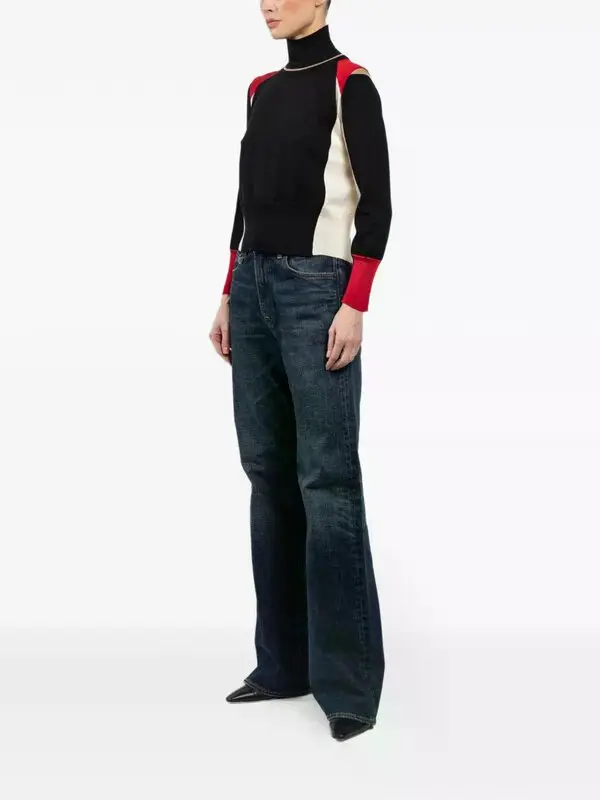 SHIRO SAKAI Colour Block Roll Neck Top
