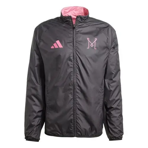 Adidas Black Inter Miami Cf 2025 Anthem Reversible Full-zip Jacket