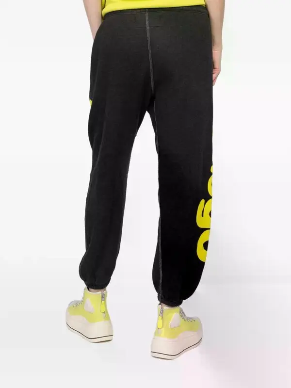 FREECITY Graphic Print Track Pants - Black