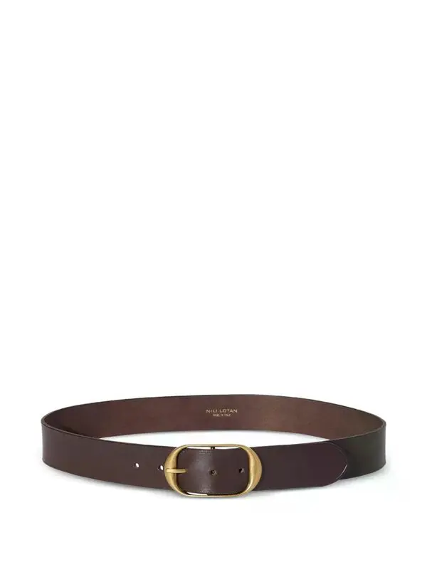 NILI LOTAN Rounded-buckle Leather Belt