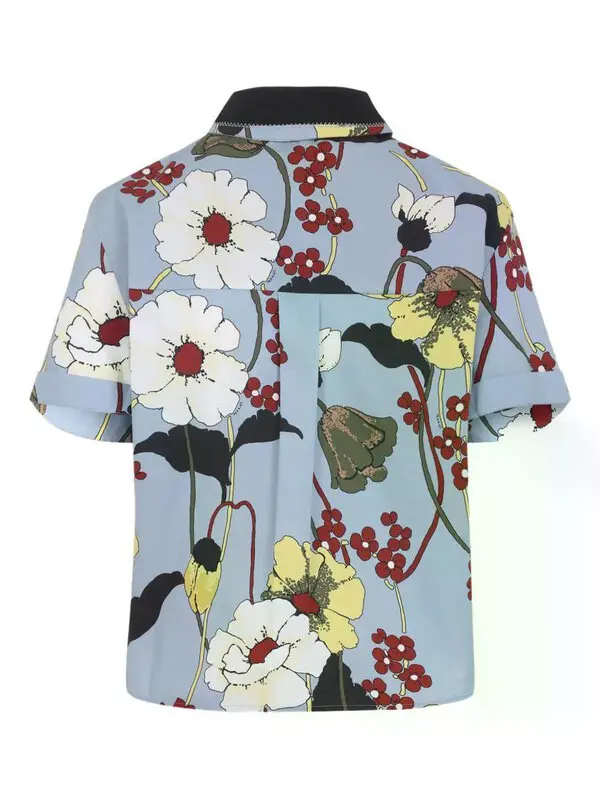 Marni Floral Print Cotton Shirt - Blue