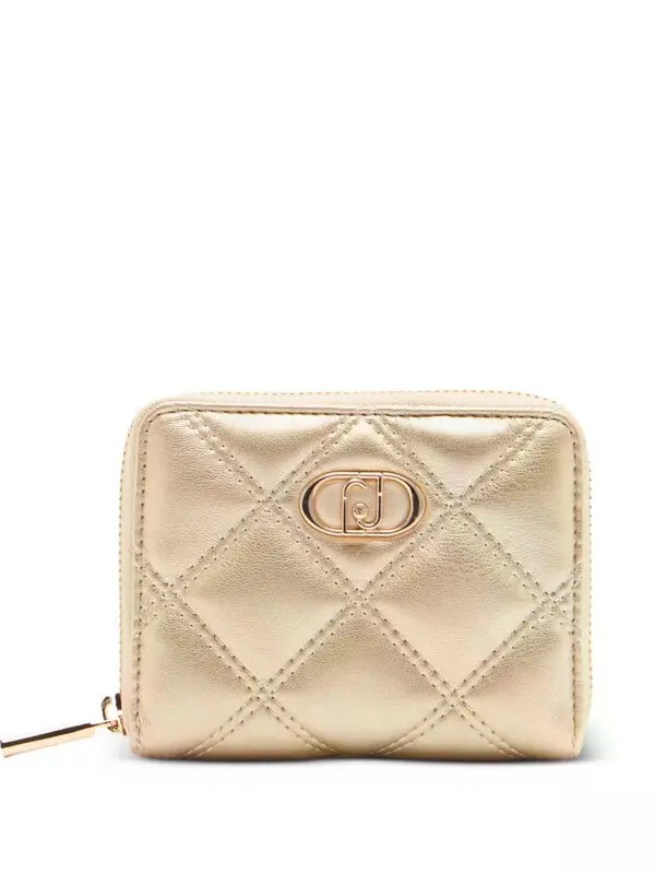 Liu Jo Monogram-plaque Quilted Wallet - Gold