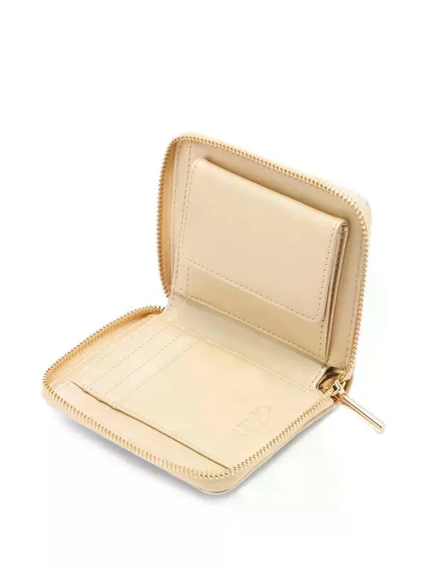 Liu Jo Monogram-plaque Quilted Wallet - Gold