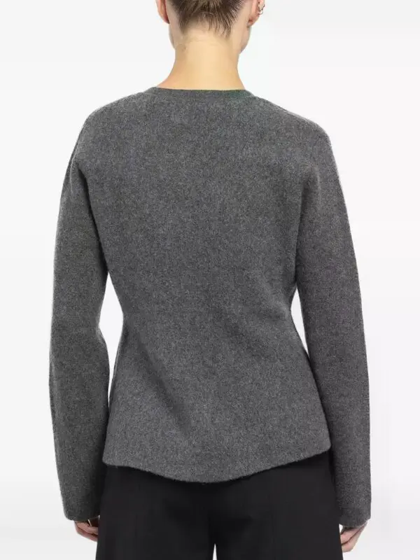 WHITE & WARREN Button-front Peplum Cardigan
