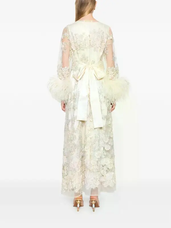 REEM AL DHAHERI Floral-lace Kaftan Set