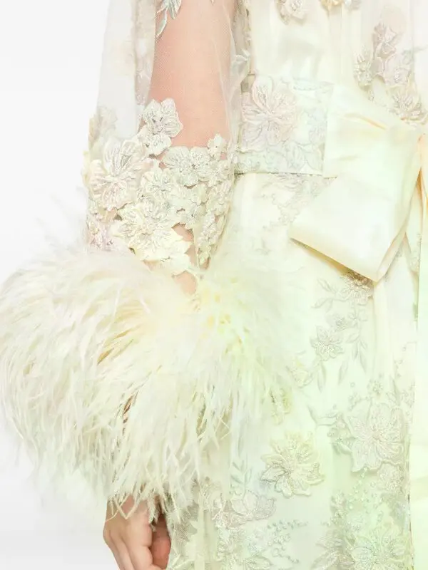 REEM AL DHAHERI Floral-lace Kaftan Set