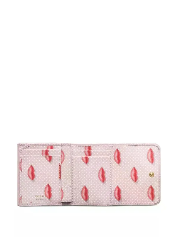 Prada Small Triangle-logo Leather Wallet - Pink