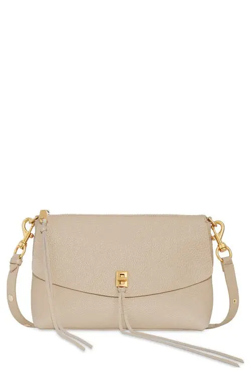 Rebecca Minkoff Darren Top Zip Leather Shoulder Bag - Stone