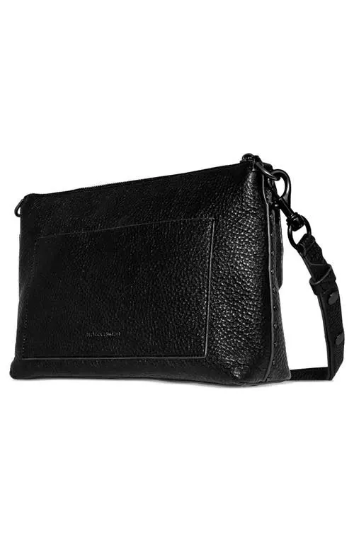 Rebecca Minkoff Darren Top Zip Leather Shoulder Bag - Black