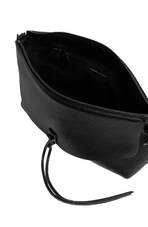 Rebecca Minkoff Darren Top Zip Leather Shoulder Bag - Black