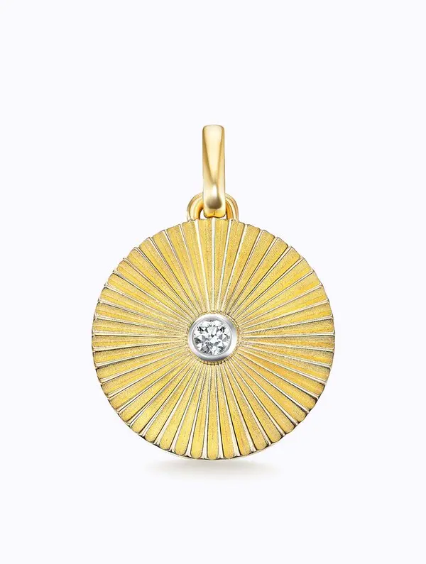 BRIONY RAYMOND Aurora Ray Diamond Medallion - 18 Karat Yellow Gold