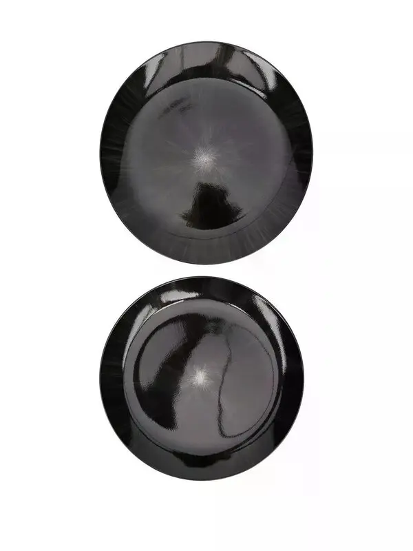 ANN DEMEULEMEESTER Pair Of Chiaroscuro Plates - Black
