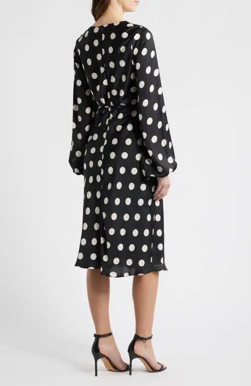 Sam Edelman Dot Long Sleeve Midi Dress