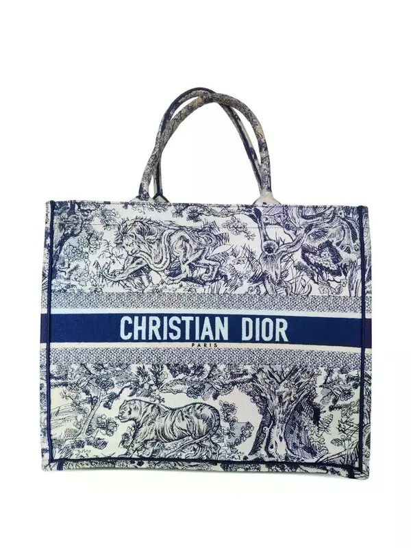 Dior Toile De Jouy Small Book Tote - Blue