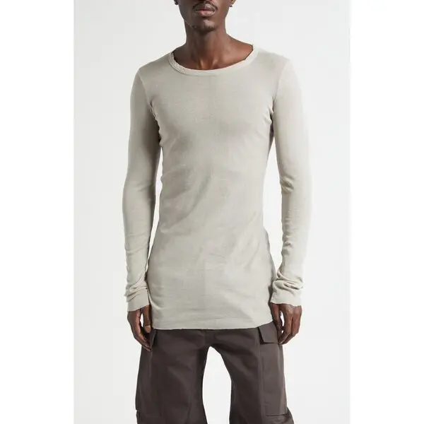Rick Owens Long Sleeve Rib T-shirt - Pearl
