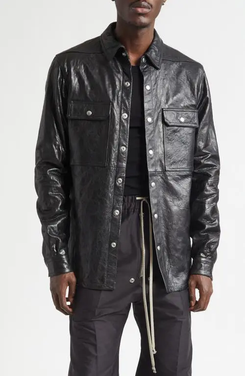 Rick Owens Pelle Leather Shirt Jacket