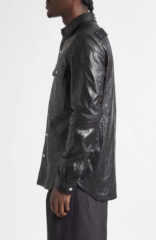 Rick Owens Pelle Leather Shirt Jacket