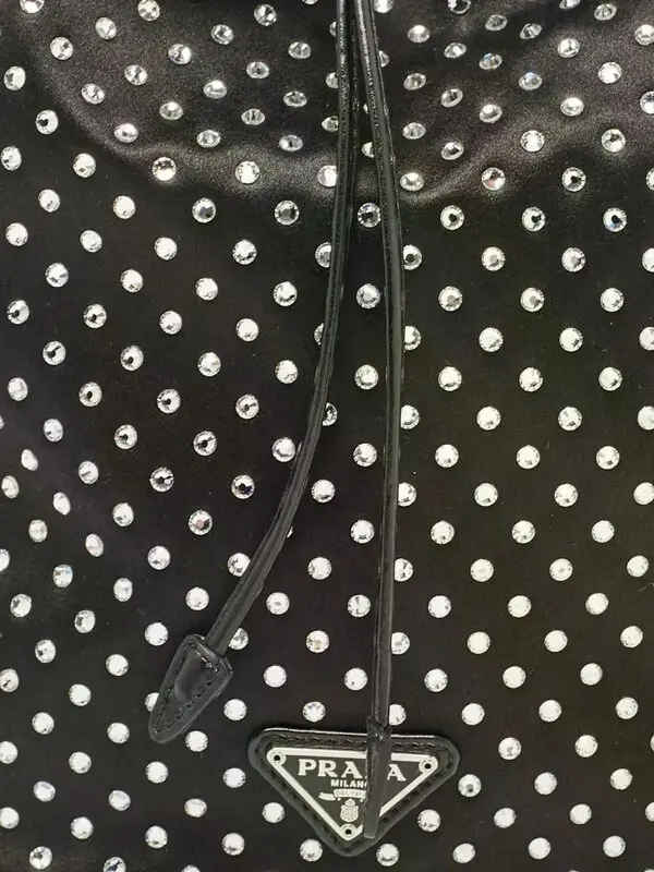 Prada Crystal Embellishment Drawstring Bucket Bag