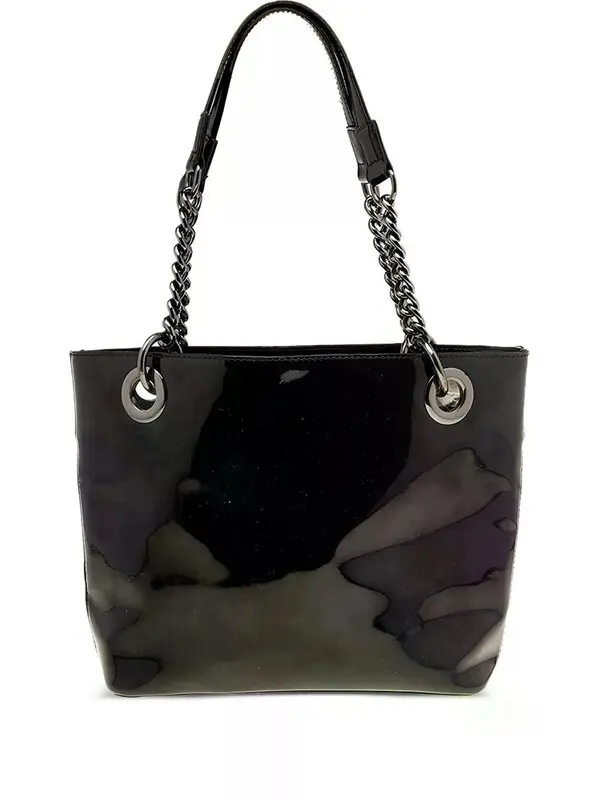 Dkny Tote Bag With Chain Handles - Black