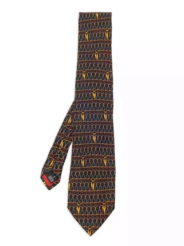 S.t. Dupont Patterned Neck Tie - Black