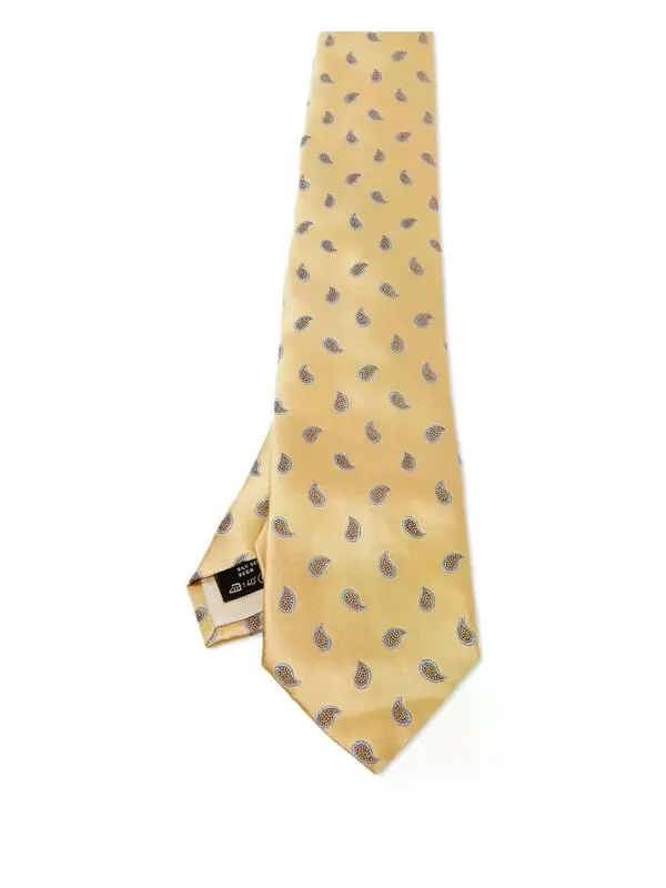 Ermenegildo Zegna Paisley Silk Neck Tie - Neutrals