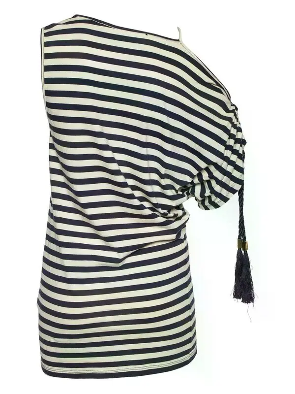 Elisabetta Franchi Striped Asymmetric Top