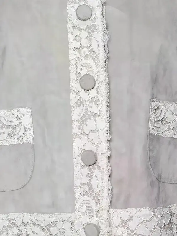 Dolce & Gabbana Lace-trimmed Suede Jacket