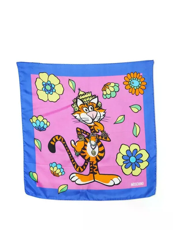 Moschino Graphic-print Scarf - Pink