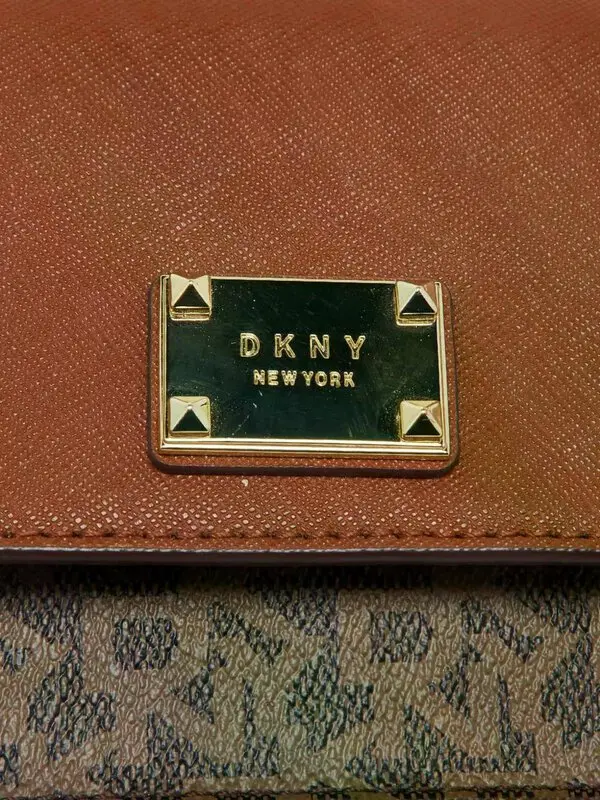 Dkny Monogram Pattern Crossbody Bag - Brown