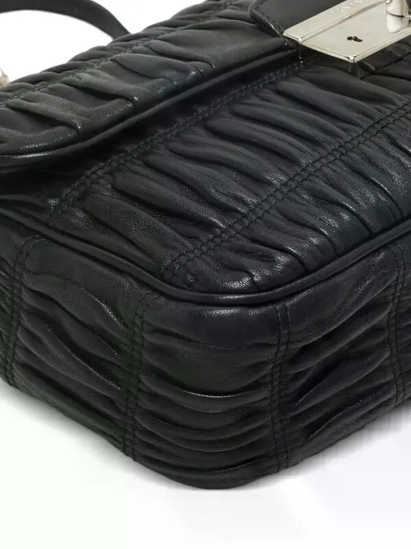 Prada Gaufre Gathered Leather Shoulder Bag