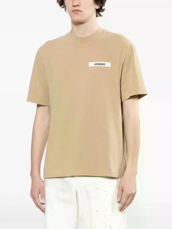 Jacquemus Logo Detail Organic Cotton T-shirt - Neutrals