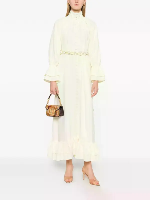 REEM AL DHAHERI Ruffled Belted Midi Dress