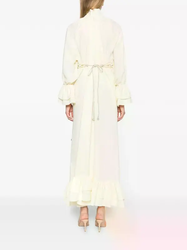 REEM AL DHAHERI Ruffled Belted Midi Dress