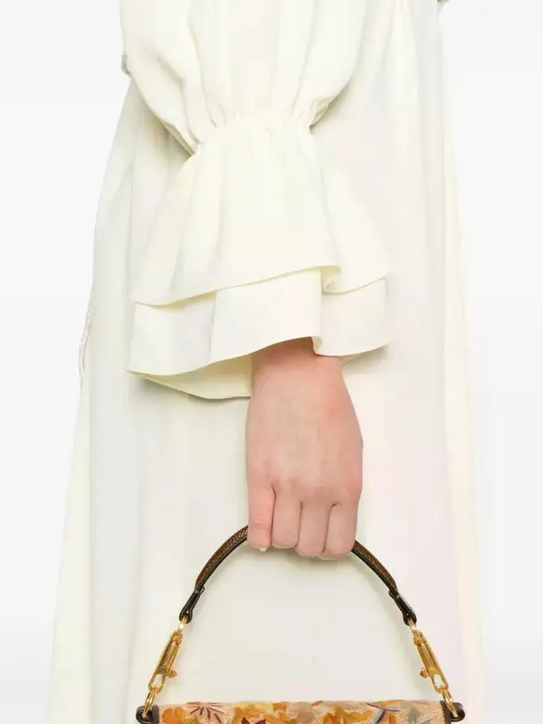 REEM AL DHAHERI Ruffled Belted Midi Dress