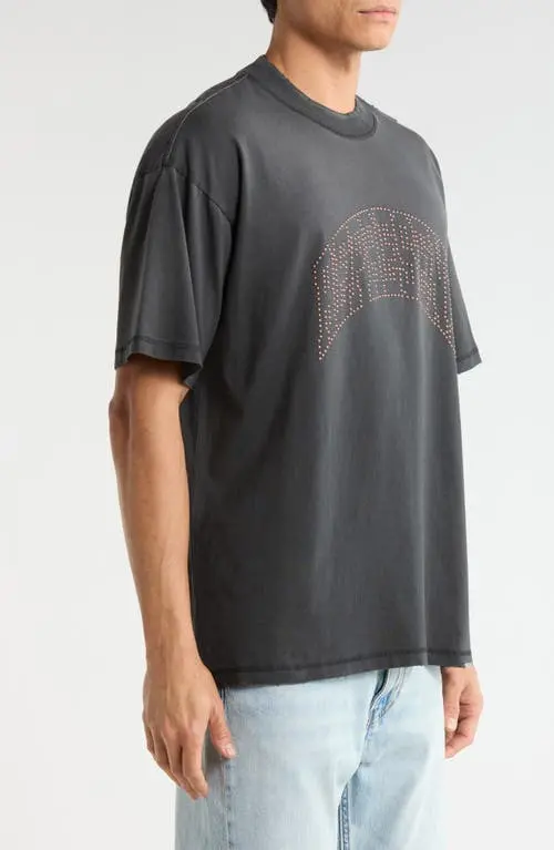 REPRESENT Embellished Stud Logo Cotton Graphic T-shirt - Stained Black