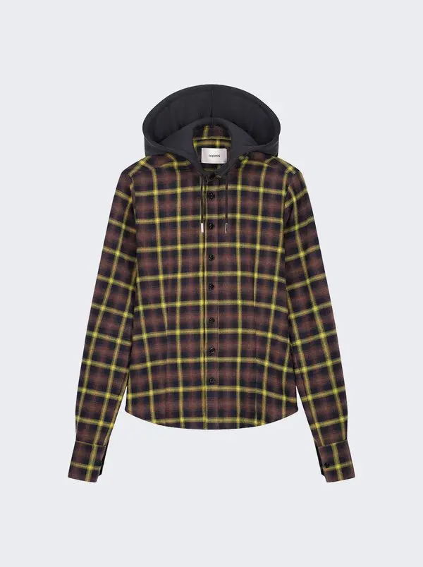 Coperni Plaid Hooded Cotton Shirt