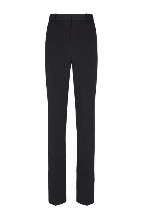 Balmain Wool Darted Trousers - Black