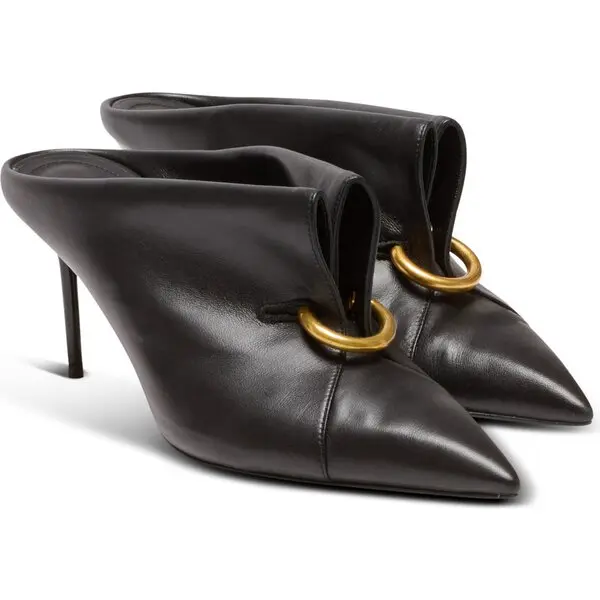 Balmain Lambskin Leather Mules With Piercing