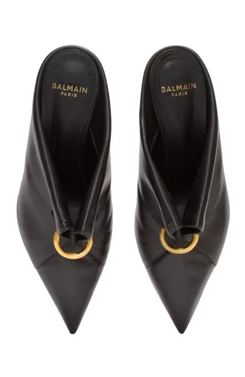 Balmain Lambskin Leather Mules With Piercing